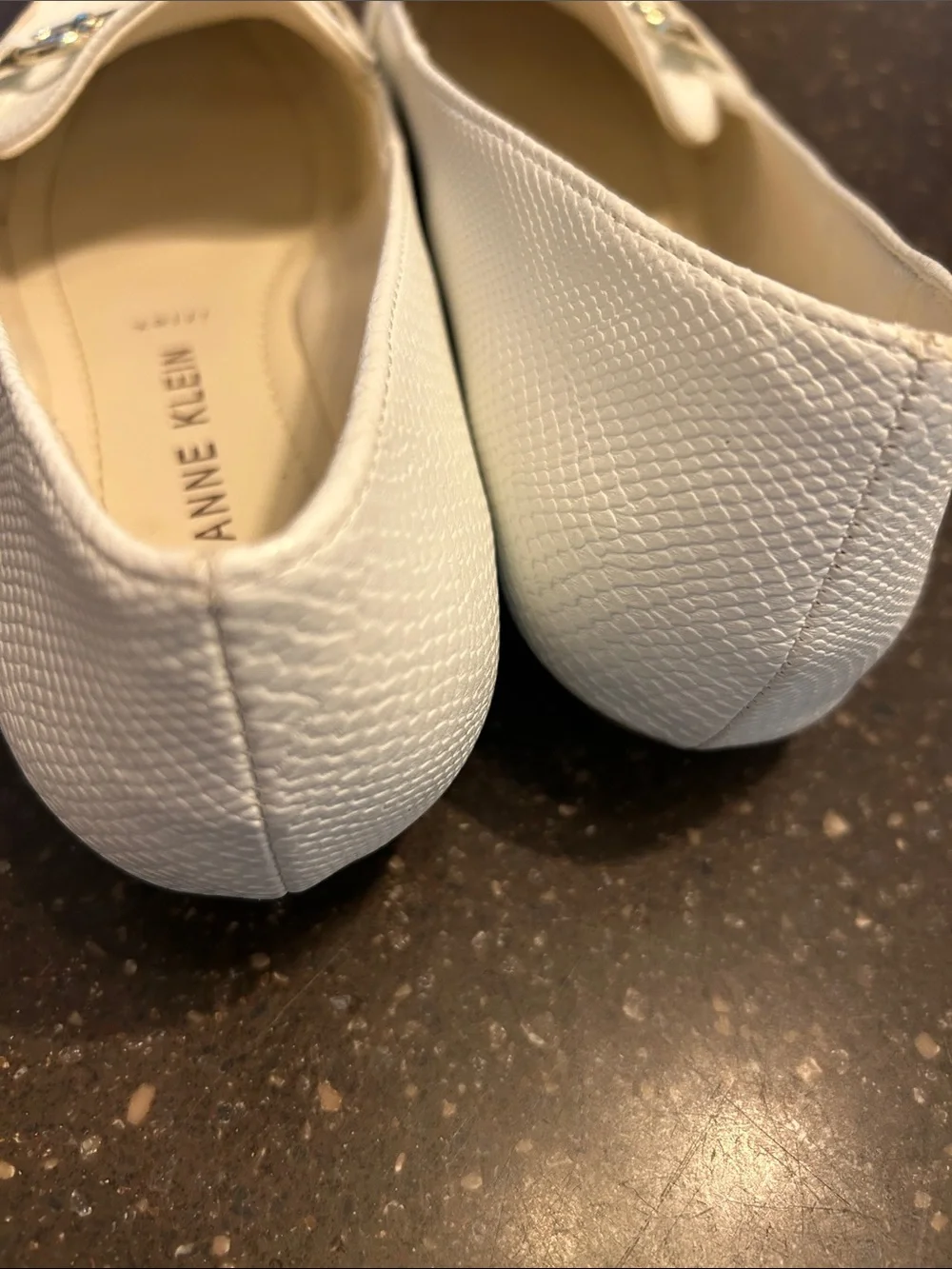Anne Klein | Shoes | Anne Klein White Pointedtoe Loafers With Metal Bit ...